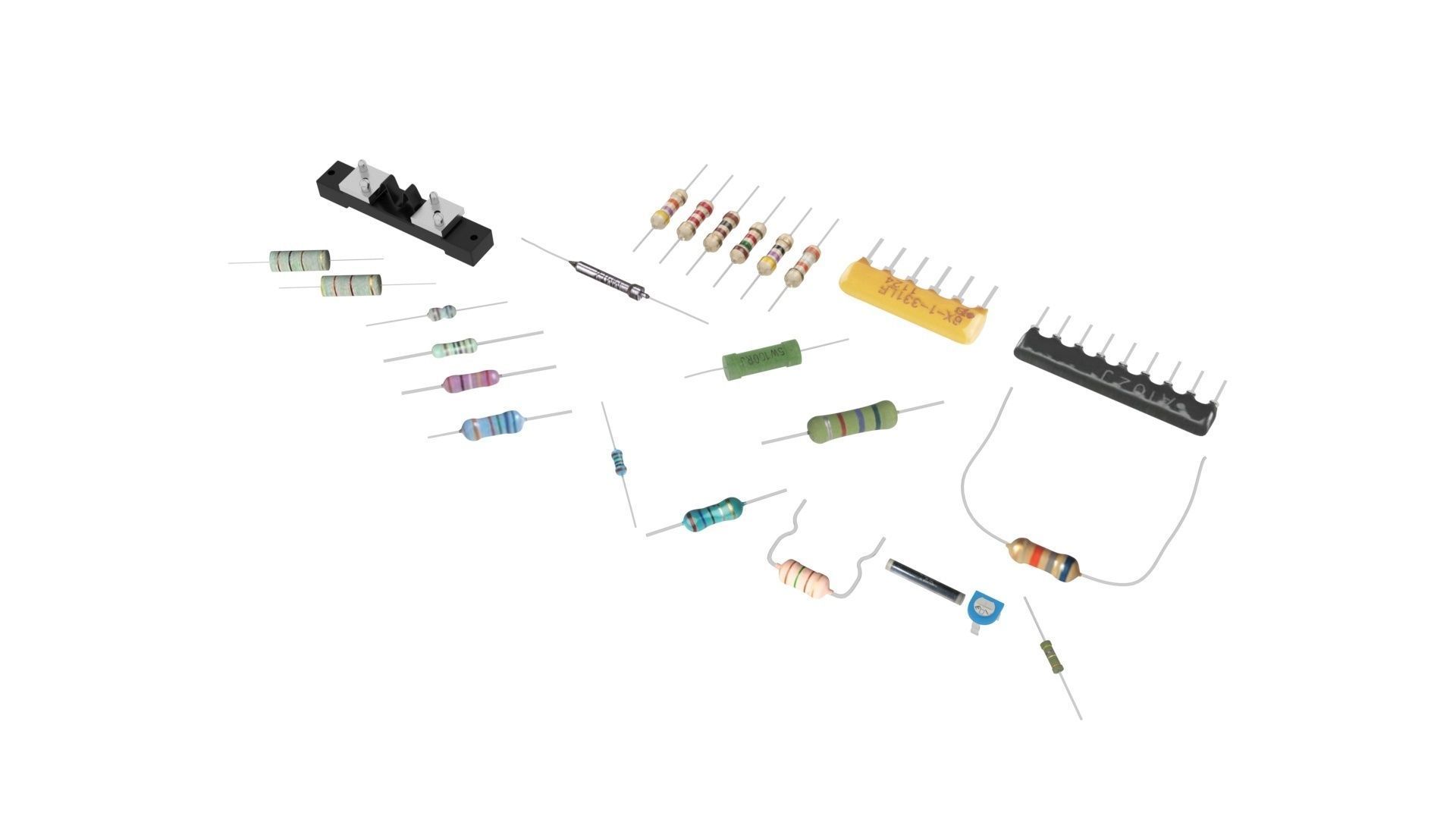 Resistors Set 3D model | CGTrader