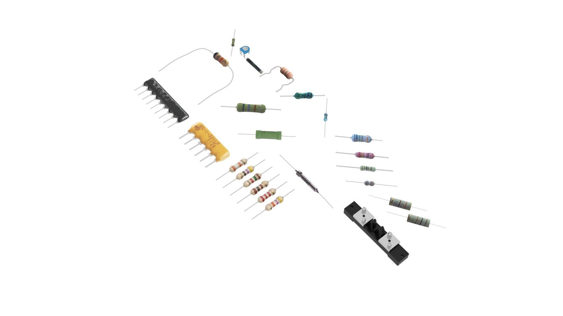 Resistors Set 3D model | CGTrader