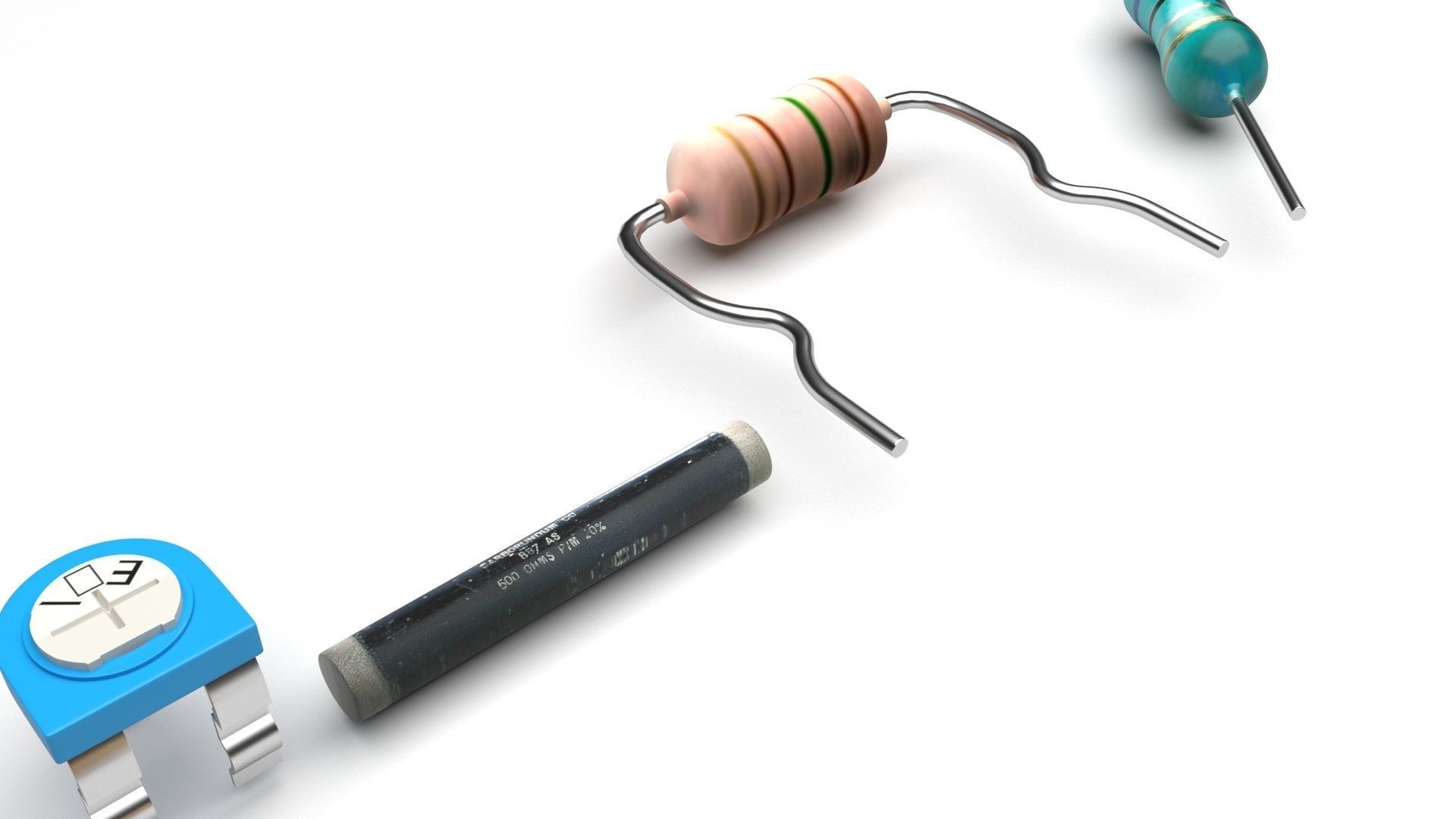 Resistors Set 3D model | CGTrader
