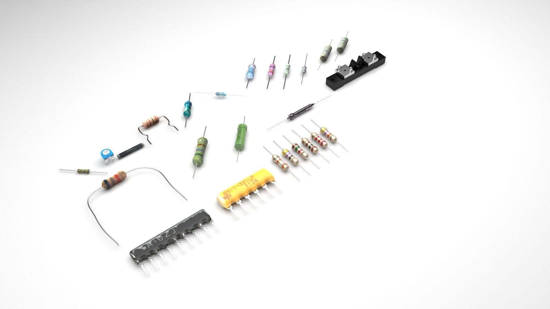 Resistors Set 3D model | CGTrader