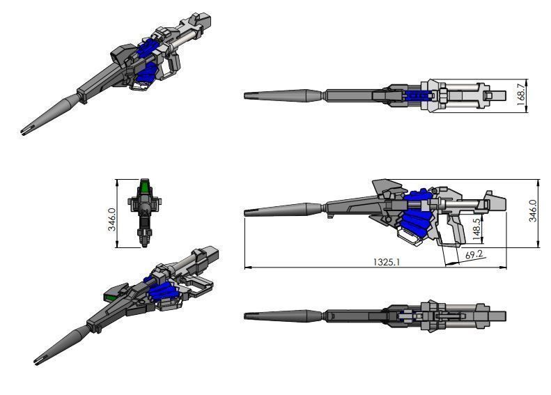 Gundam unicorn beam magnum - human size 3D model 3D printable | CGTrader