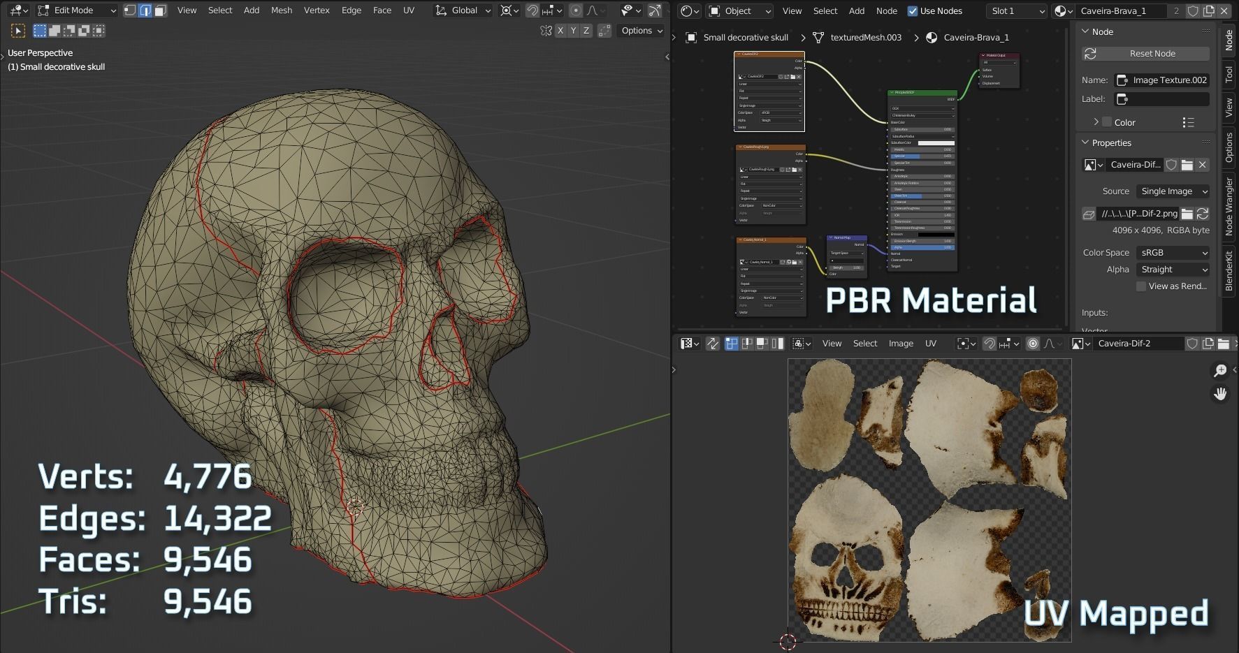 3D model Small Decorative Skull - 3D Scan VR / AR / low-poly | CGTrader