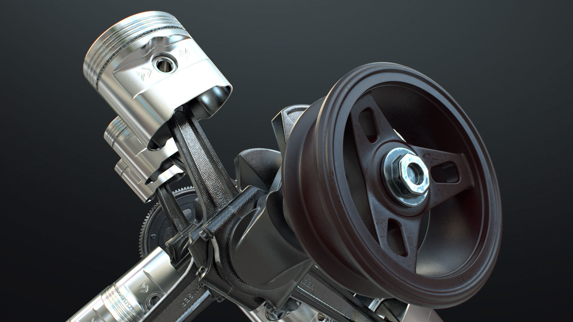 X12 Engine Working Animated 3D model animated rigged | CGTrader