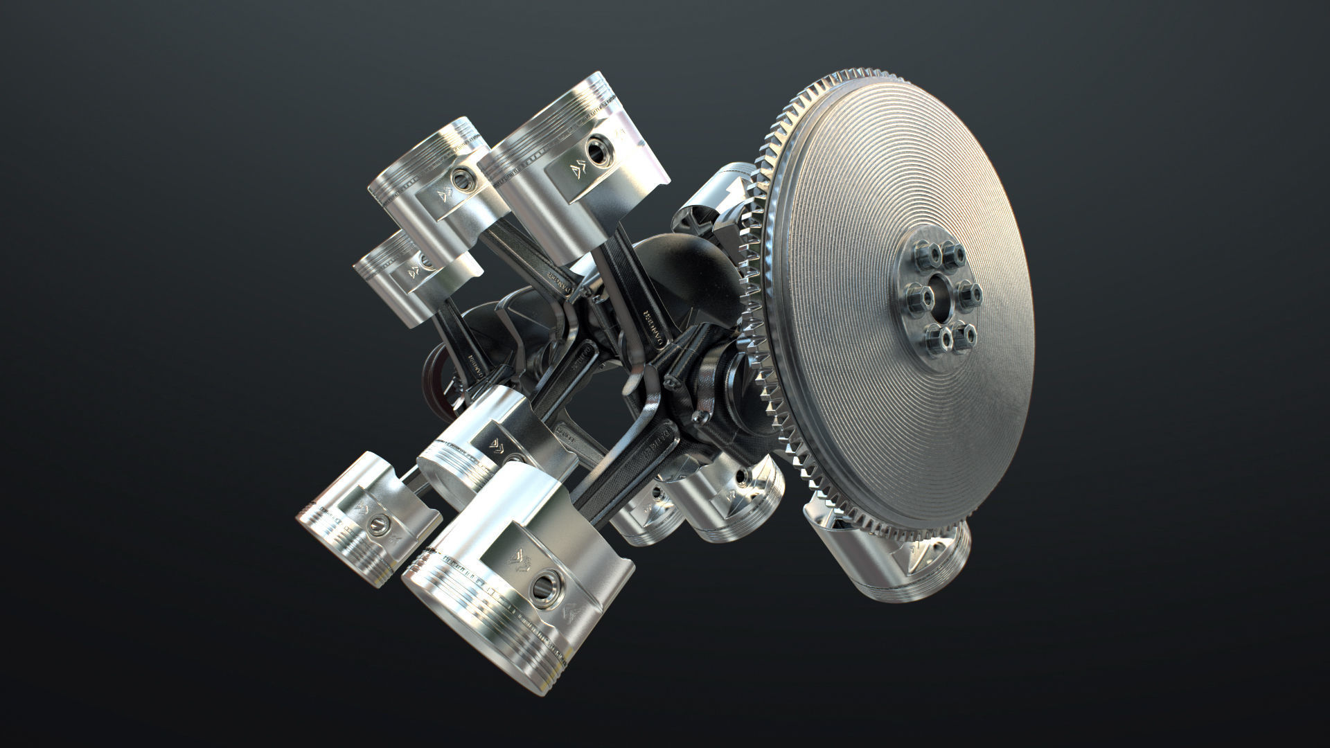 X12 Engine Working Animated 3D model animated rigged | CGTrader