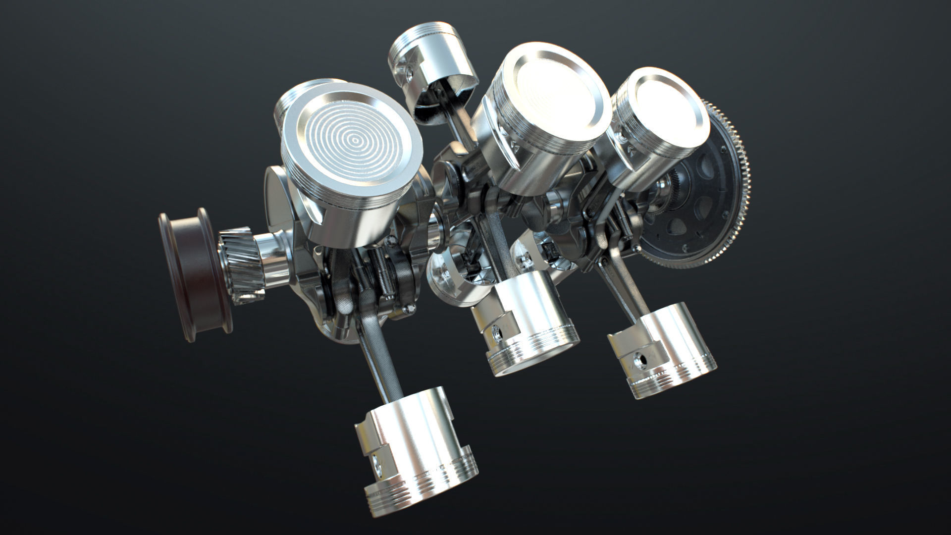 X12 Engine Working Animated 3D model animated rigged | CGTrader