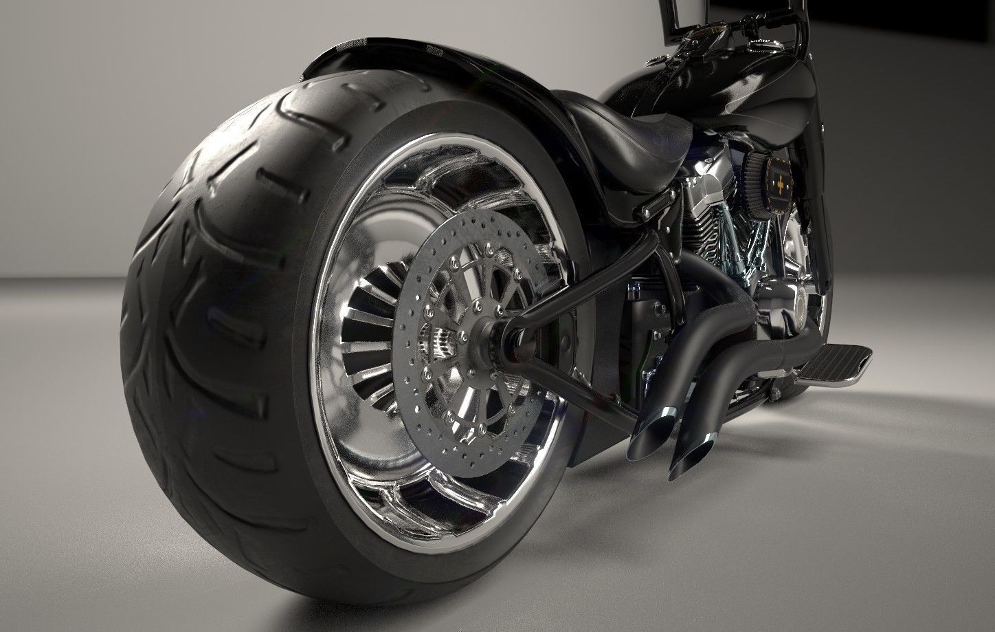 3D model Big Custom Motorcyle VR / AR / low-poly | CGTrader