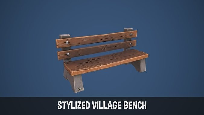 3D model Stylized Village Bench VR / AR / low-poly | CGTrader