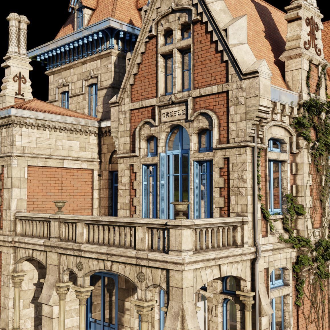 Haunted Neo Gothic Mansion 3D model | CGTrader