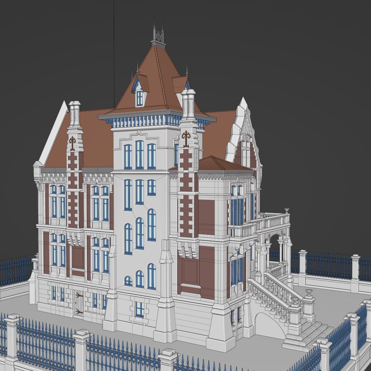 Haunted Neo Gothic Mansion 3D model | CGTrader