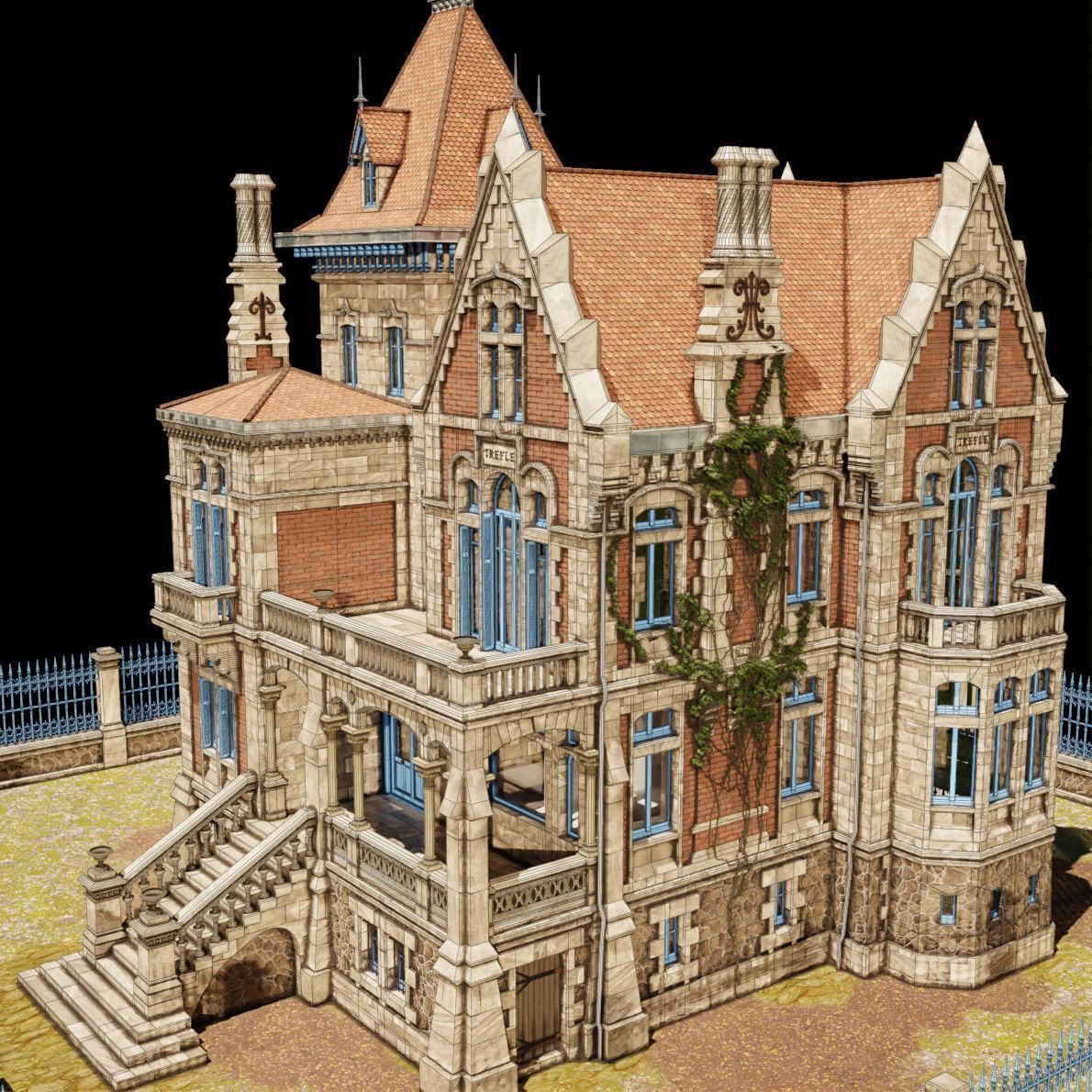 Haunted Neo Gothic Mansion 3D model | CGTrader