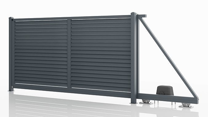 Aluminum Electric Sliding Gate -Model 1- 3D model | CGTrader