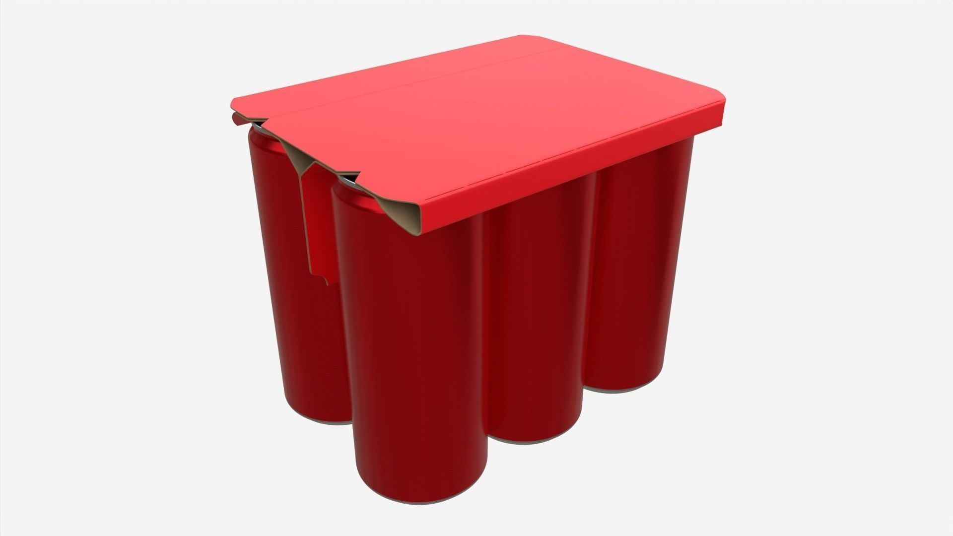 Cardboard Beverage 6-cans Holder 3D model | CGTrader