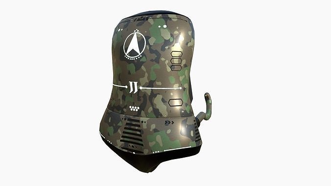 3D model Jetpack J08 Green Camouflage - SciFi Character Design VR / AR ...