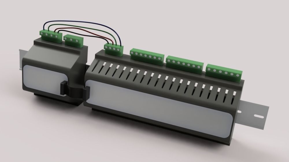 Automation DIN Rail PLC 3D model | CGTrader
