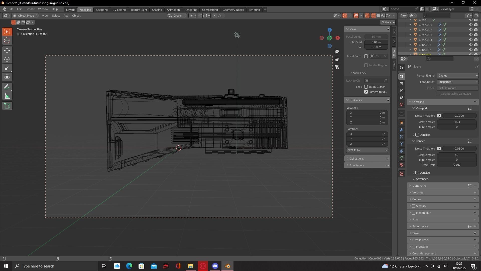 Low poly Cyber Gun designed by me 3D model | CGTrader