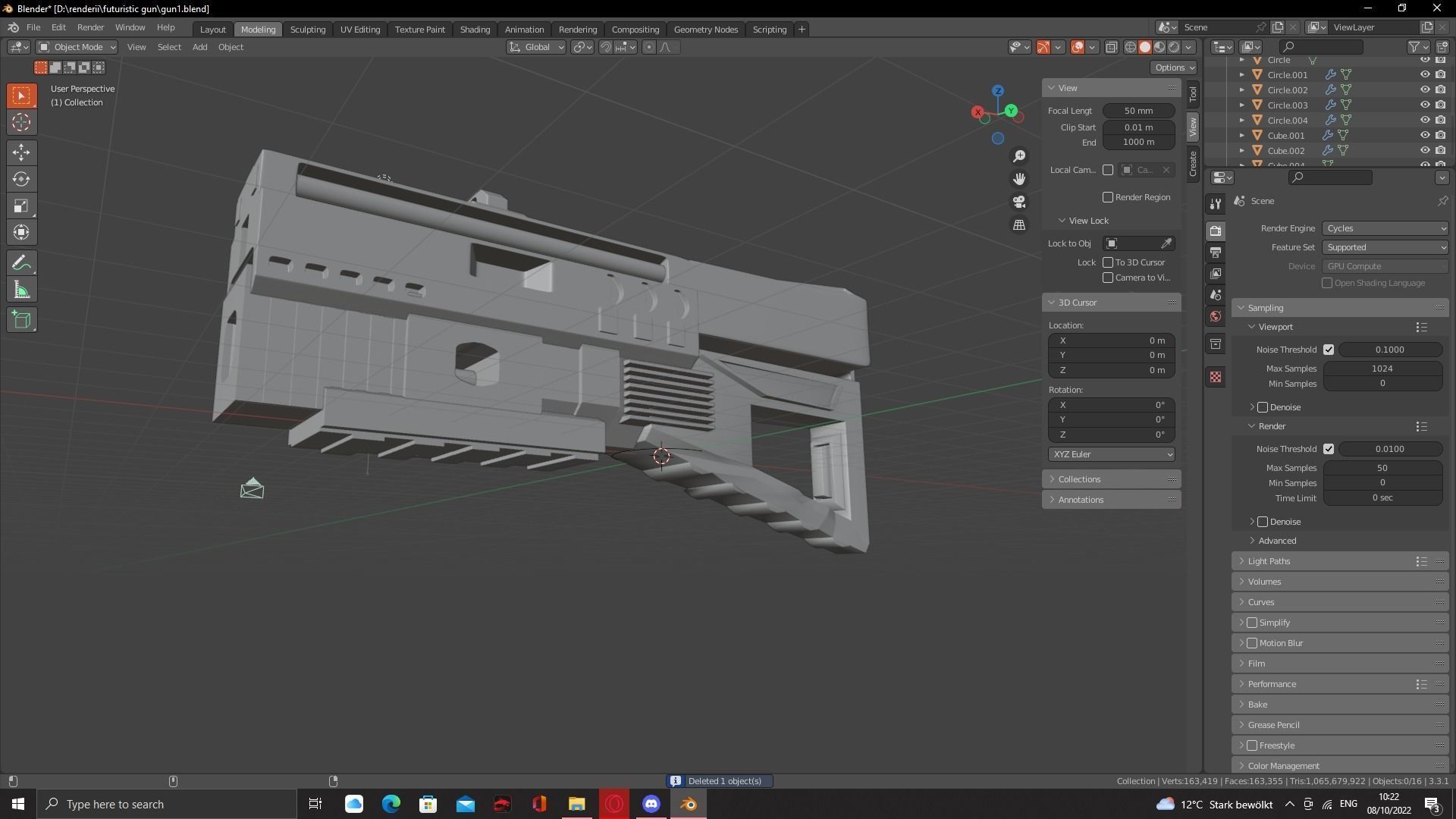 Low poly Cyber Gun designed by me 3D model | CGTrader