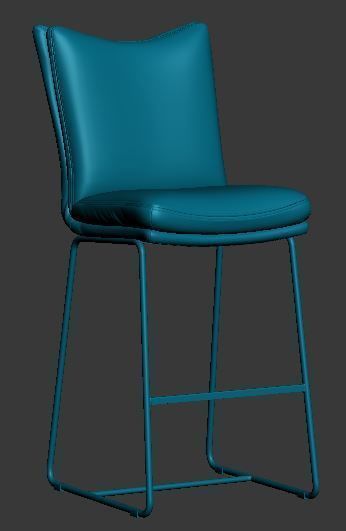 3D model Bar chair fabric and gold VR / AR / low-poly | CGTrader