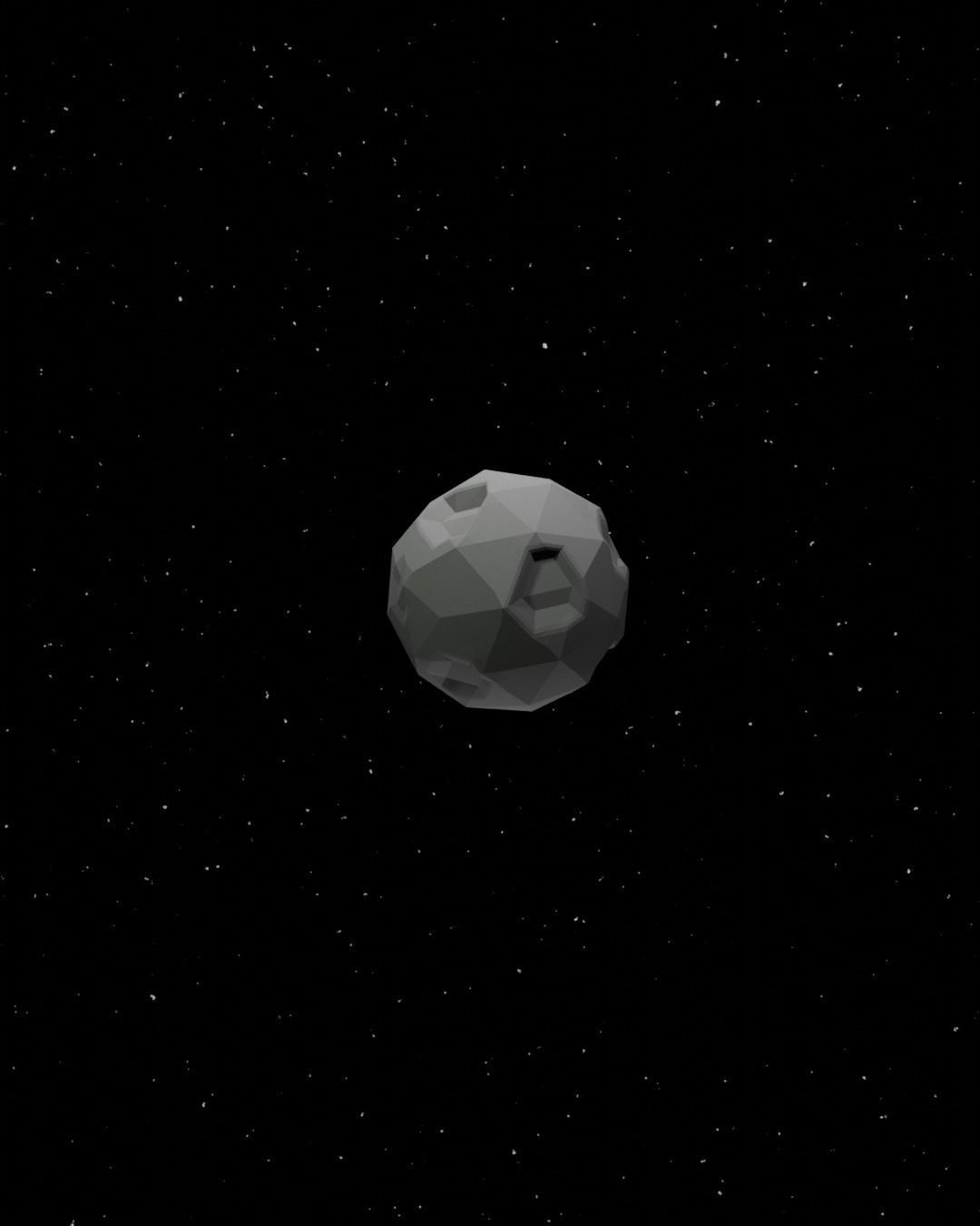3D model Moon Low poly asteroid in space VR / AR / low-poly | CGTrader