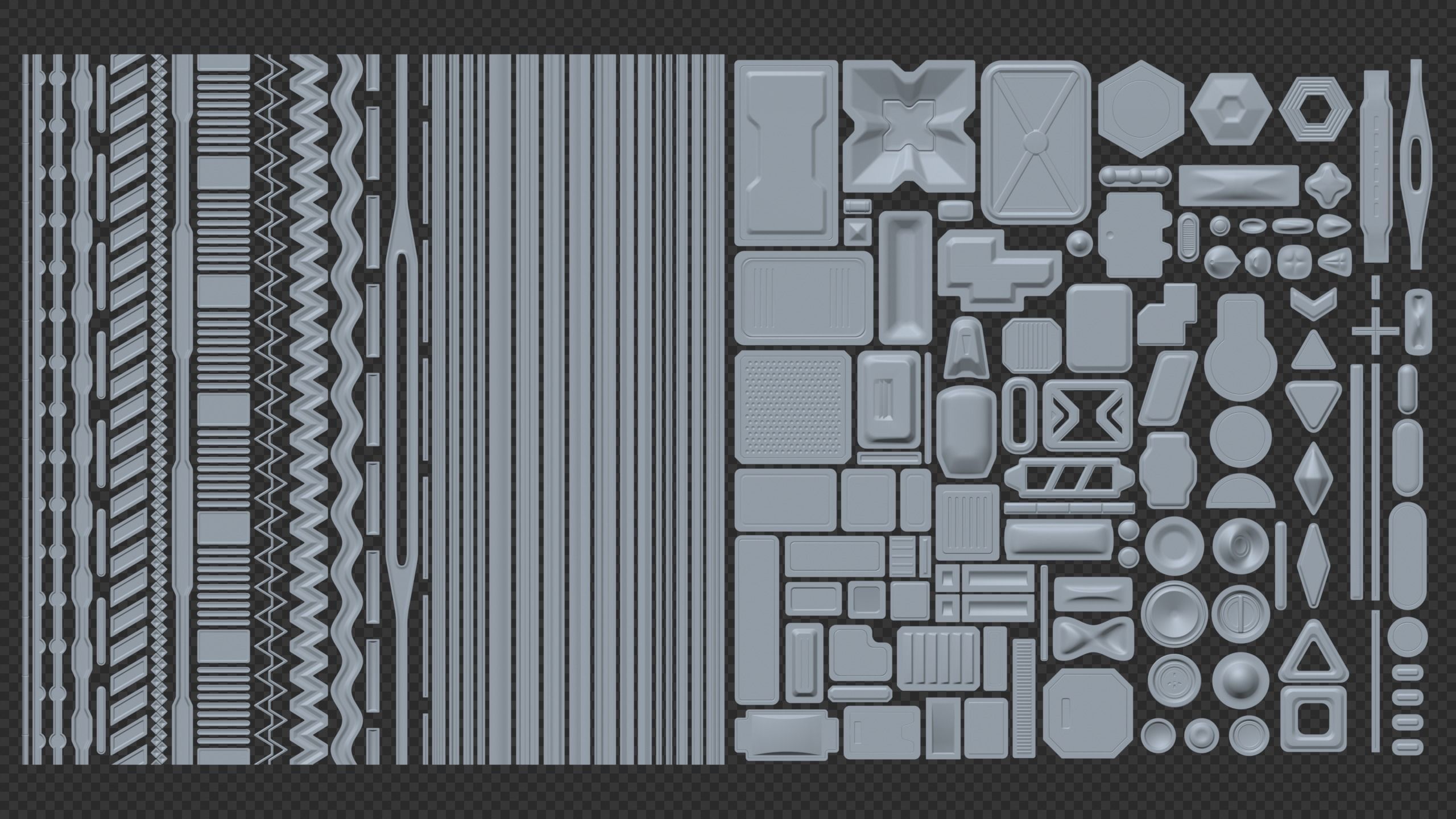 Texture Sci-Fi Decal Set - Seams and Panels VR / AR / low-poly | CGTrader