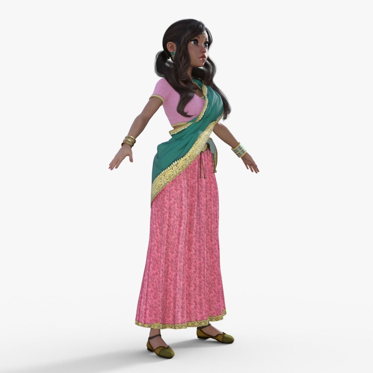 Cartoon Indian Woman 3D model | CGTrader
