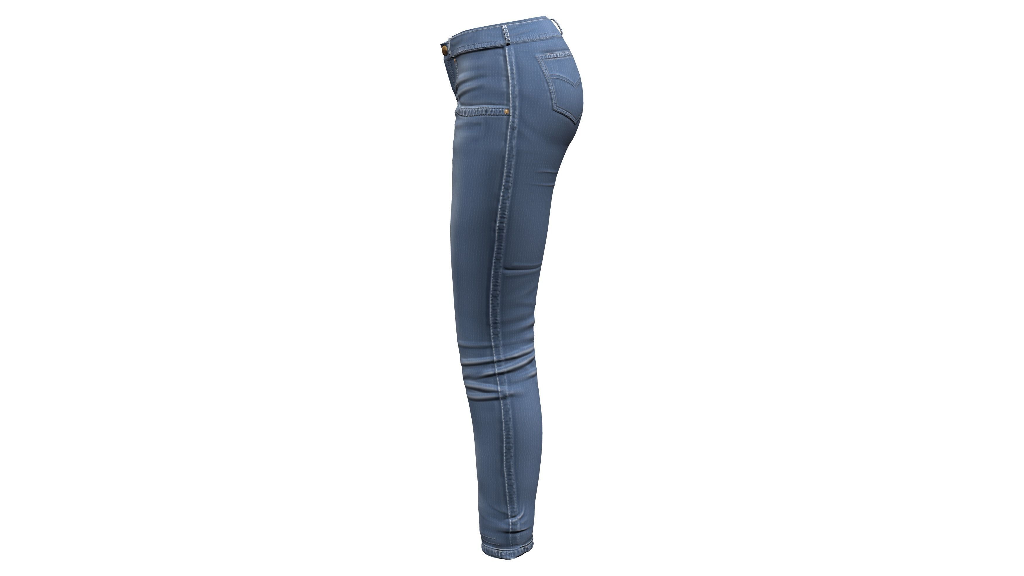 3D model Blue Denims Jeans Pants VR / AR / low-poly | CGTrader