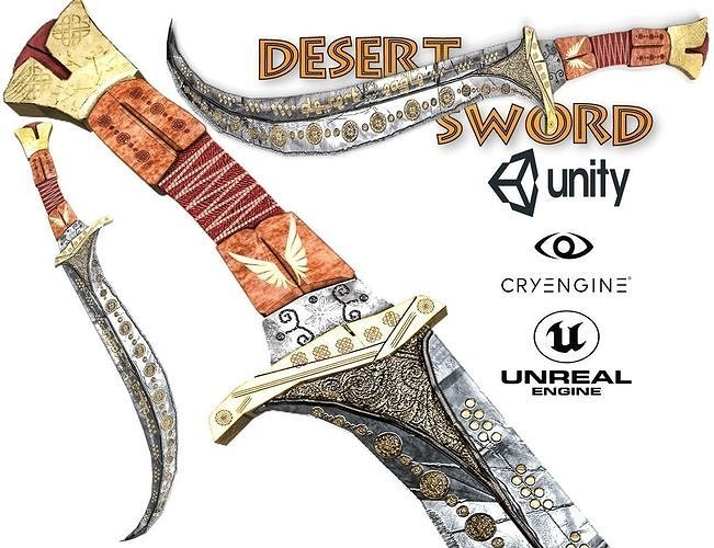 3D model Desert Sword Game Ready VR / AR / low-poly | CGTrader