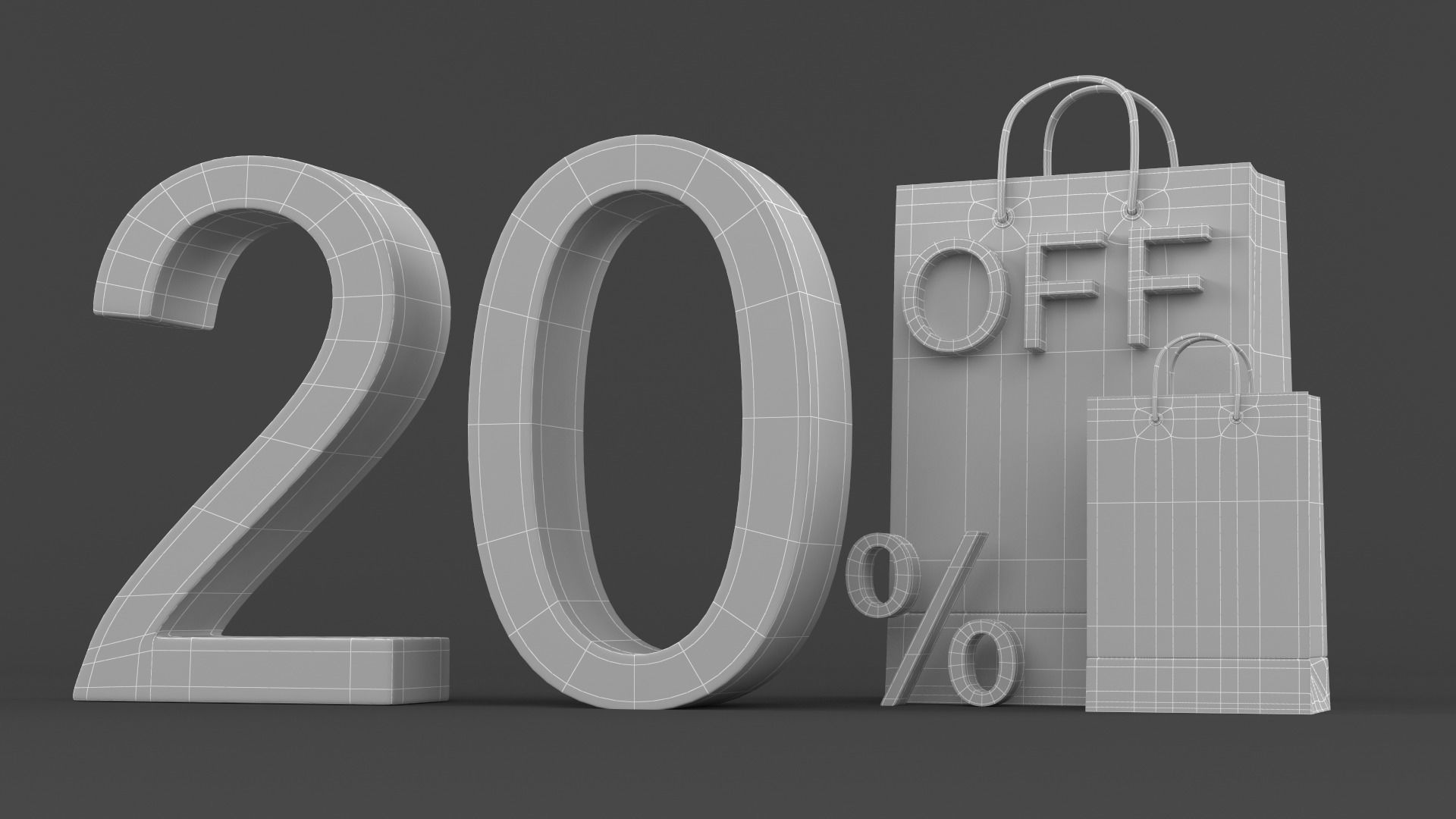 Sale Shopping Bags 3D model | CGTrader