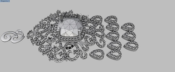 beautiful pendent and rings 3D model 3D printable | CGTrader
