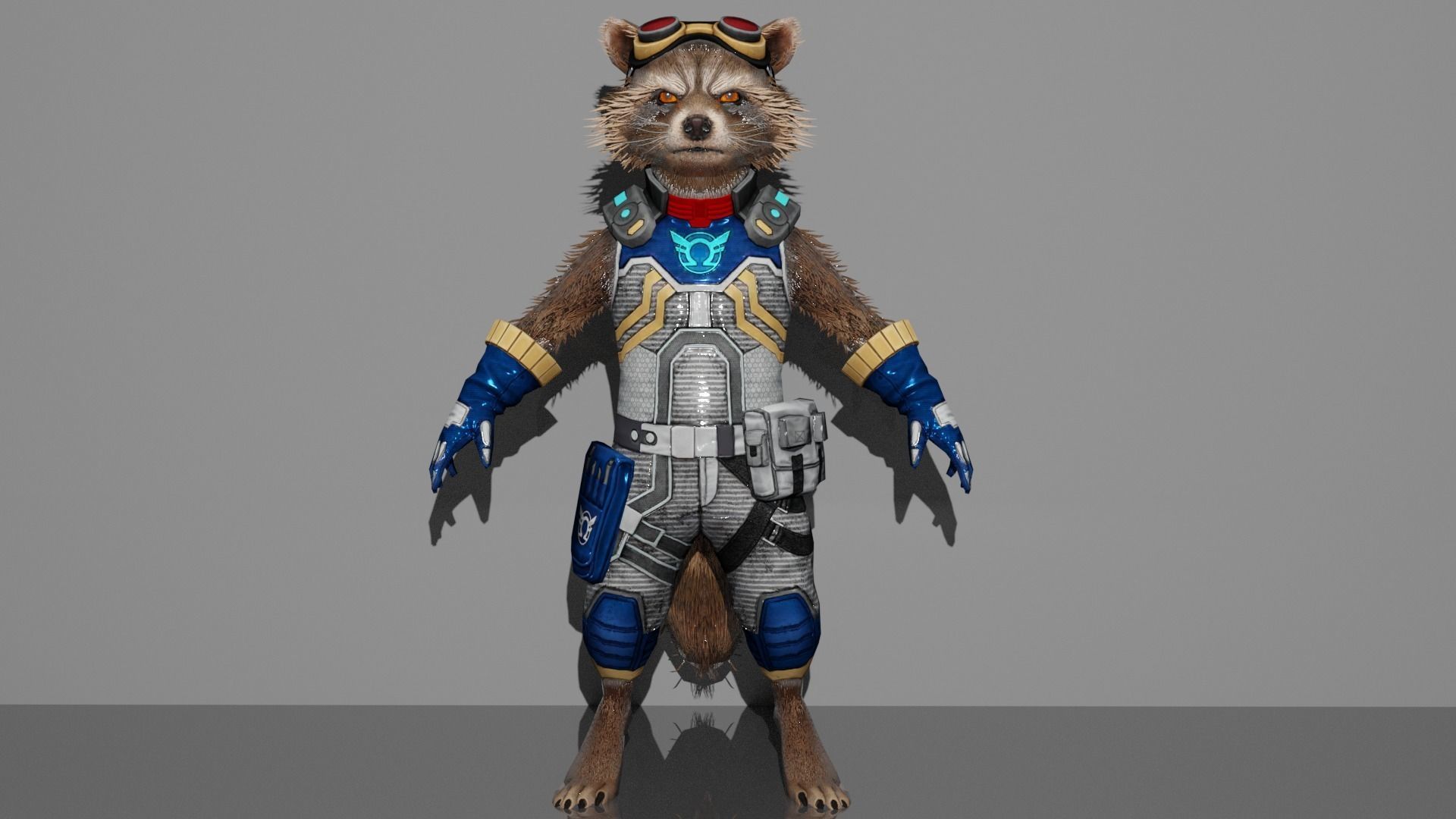 Rocket Racoon 3D model rigged | CGTrader