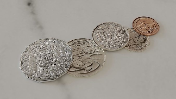 3D model Australian Coin Collection All AUD Coins VR / AR / low-poly ...