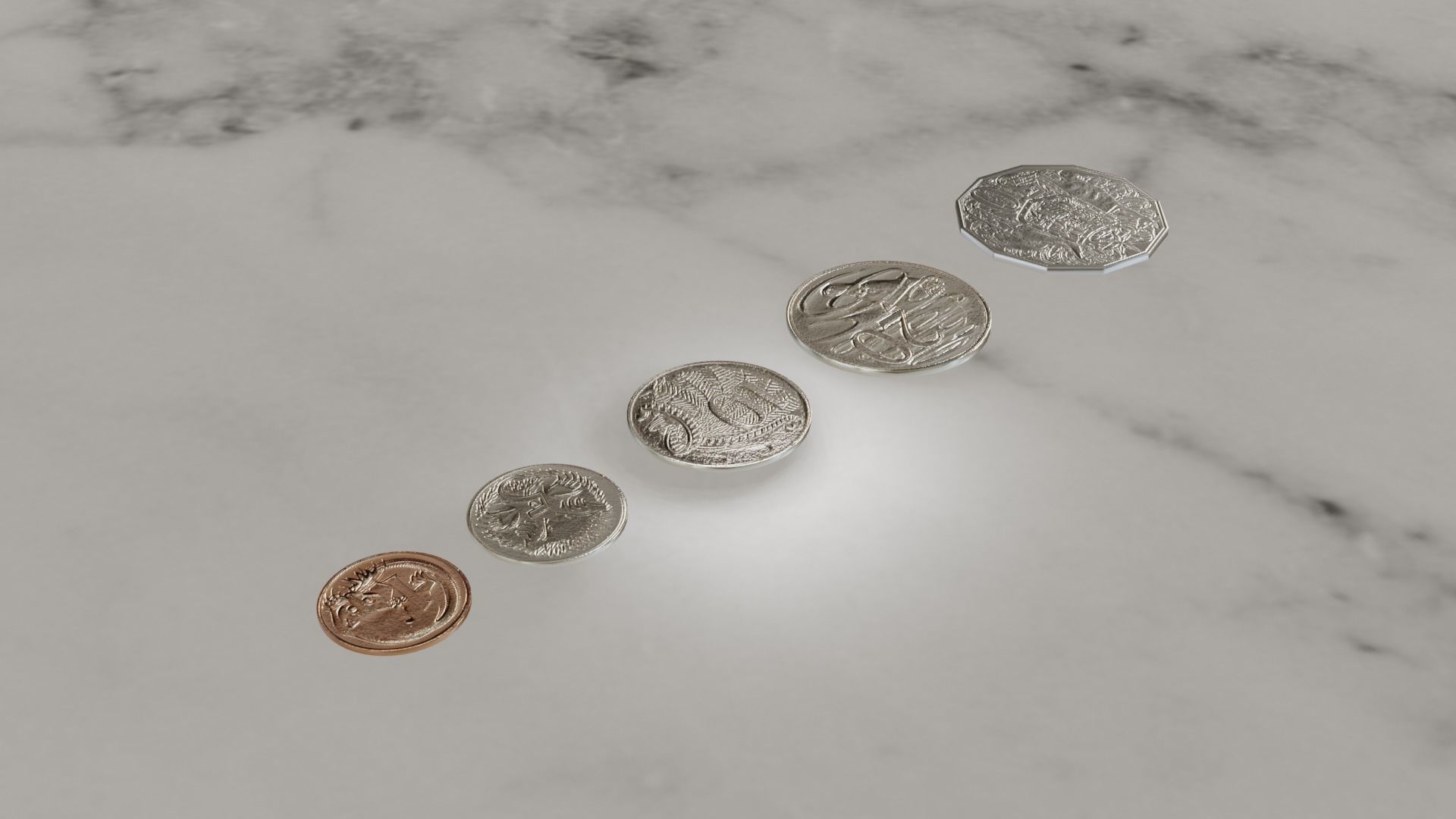 3D model Australian Coin Collection All AUD Coins VR / AR / low-poly ...