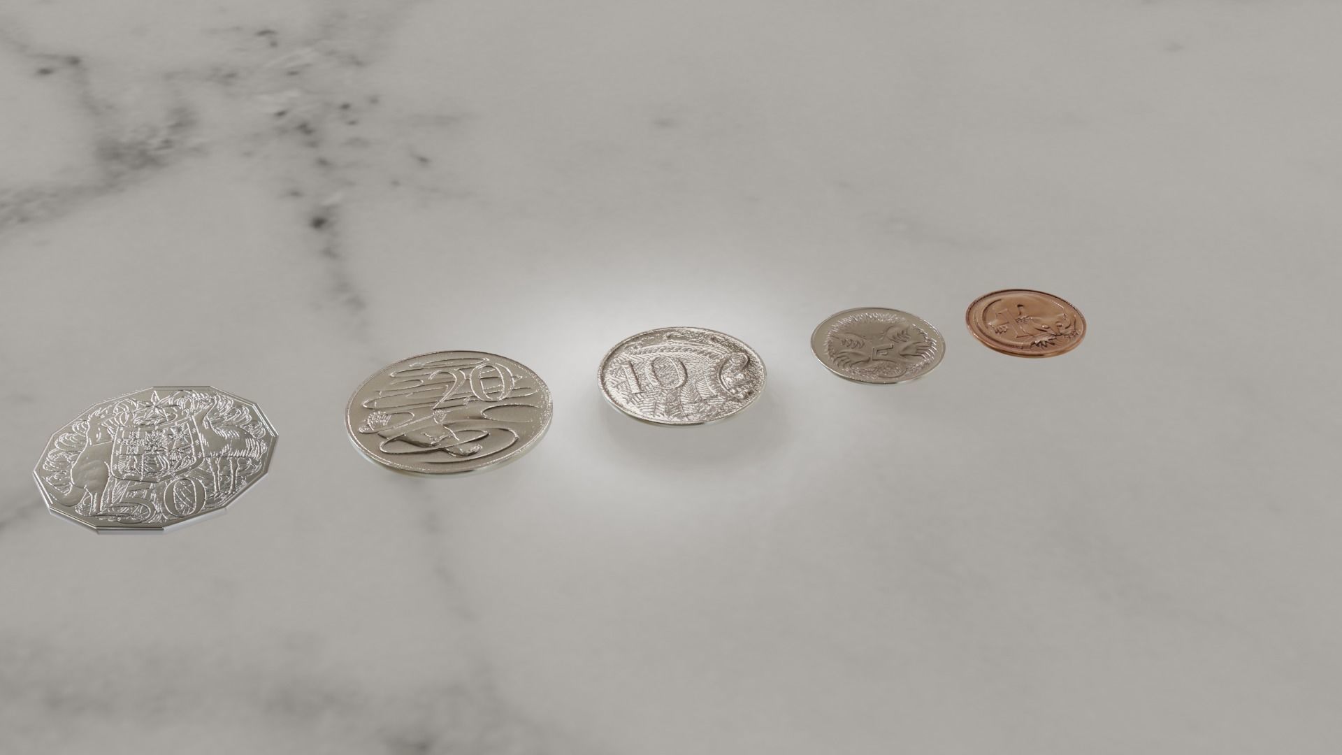 3D model Australian Coin Collection All AUD Coins VR / AR / low-poly ...