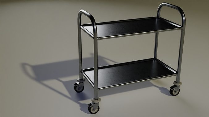 3D model Trolley with two shelves VR / AR / low-poly | CGTrader