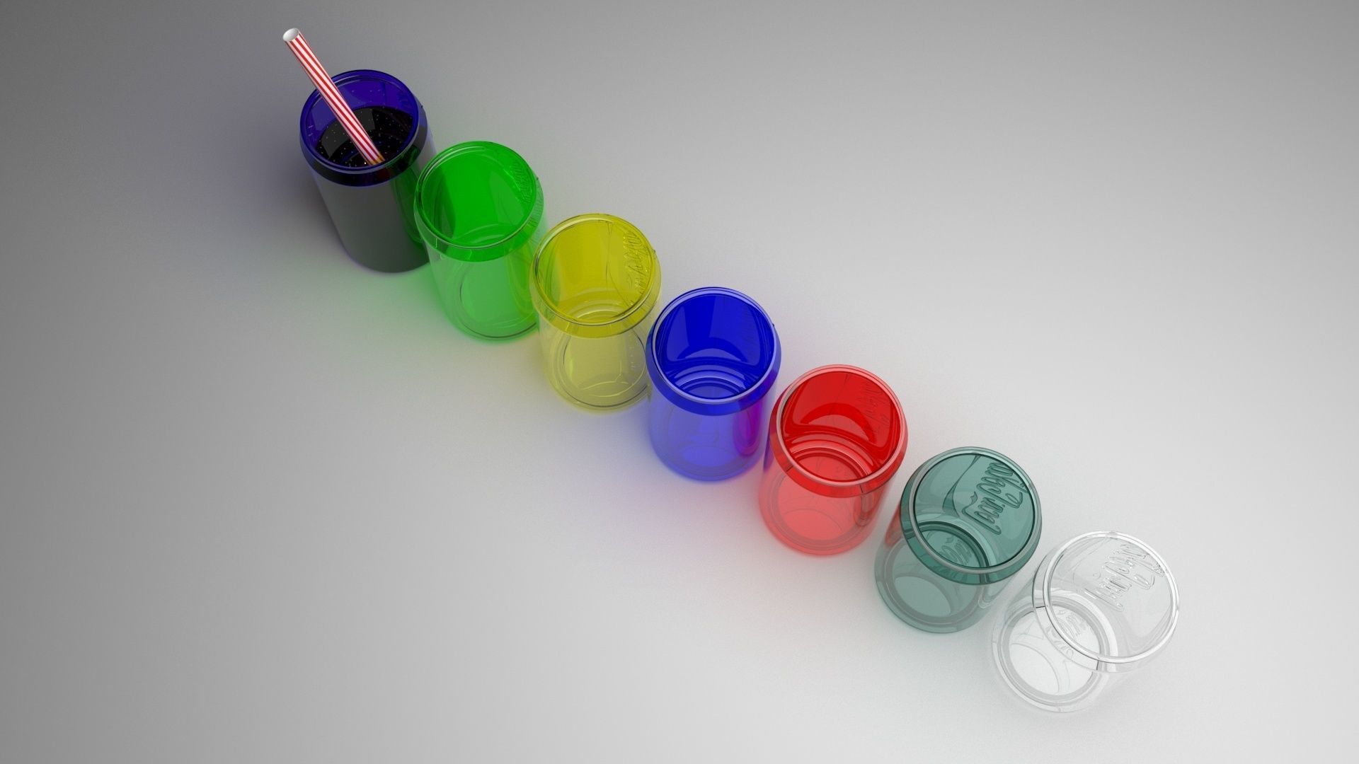 Coca Cola Can Glasses Set 3D model | CGTrader