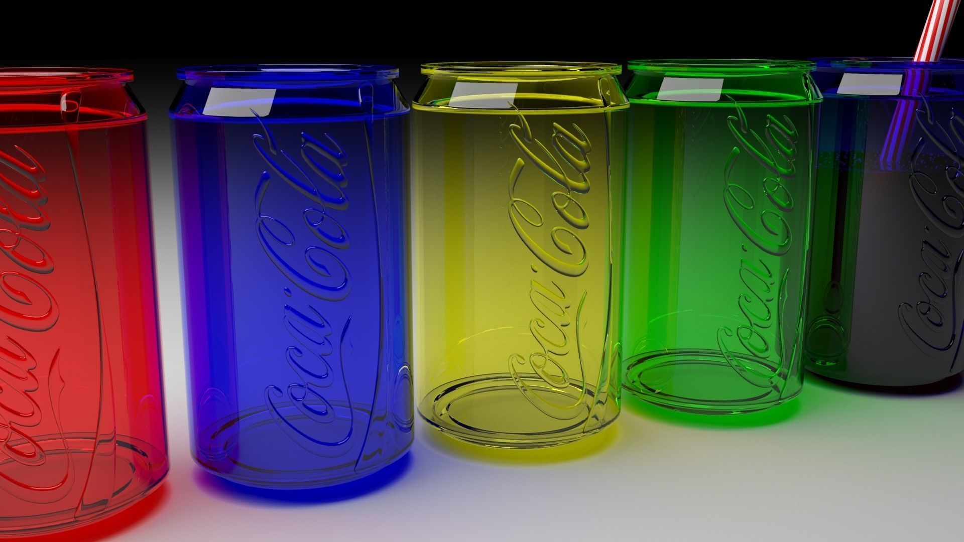 Coca Cola Can Glasses Set 3D model | CGTrader