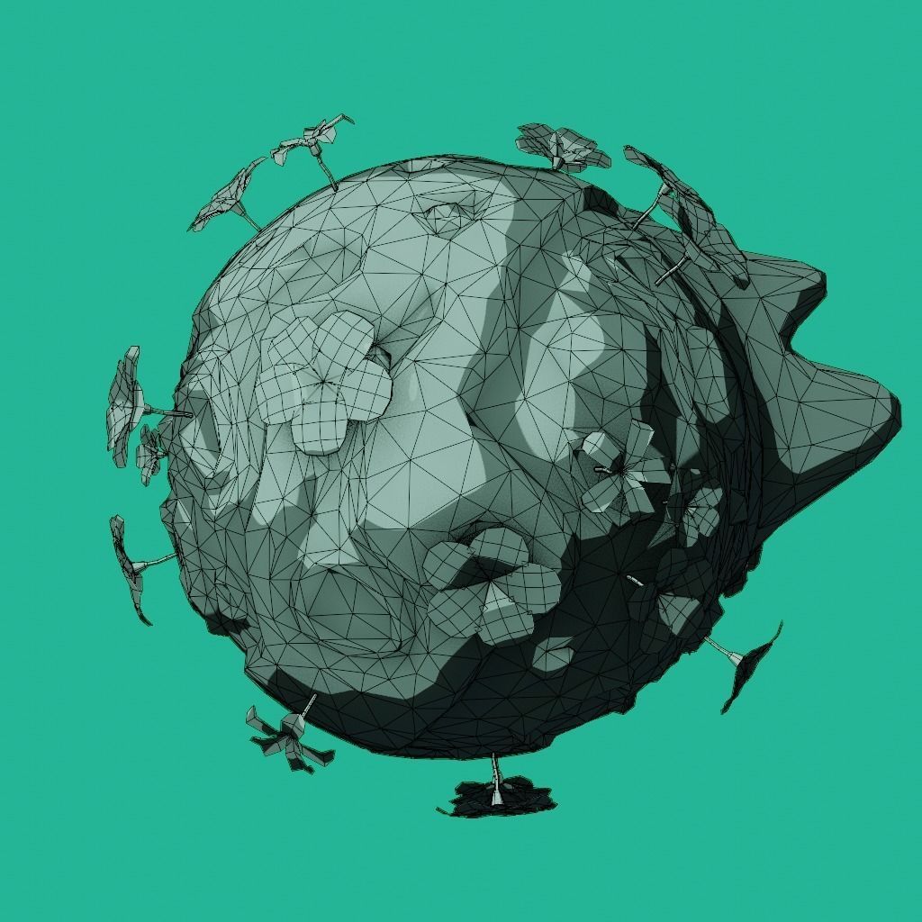 3D model stylized cream cartoon planet 3d model VR / AR / low-poly ...