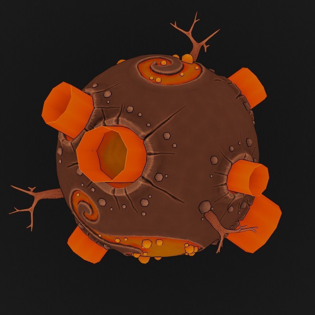 3D model stylized cartoon volcano planet 3d model VR / AR / low-poly ...