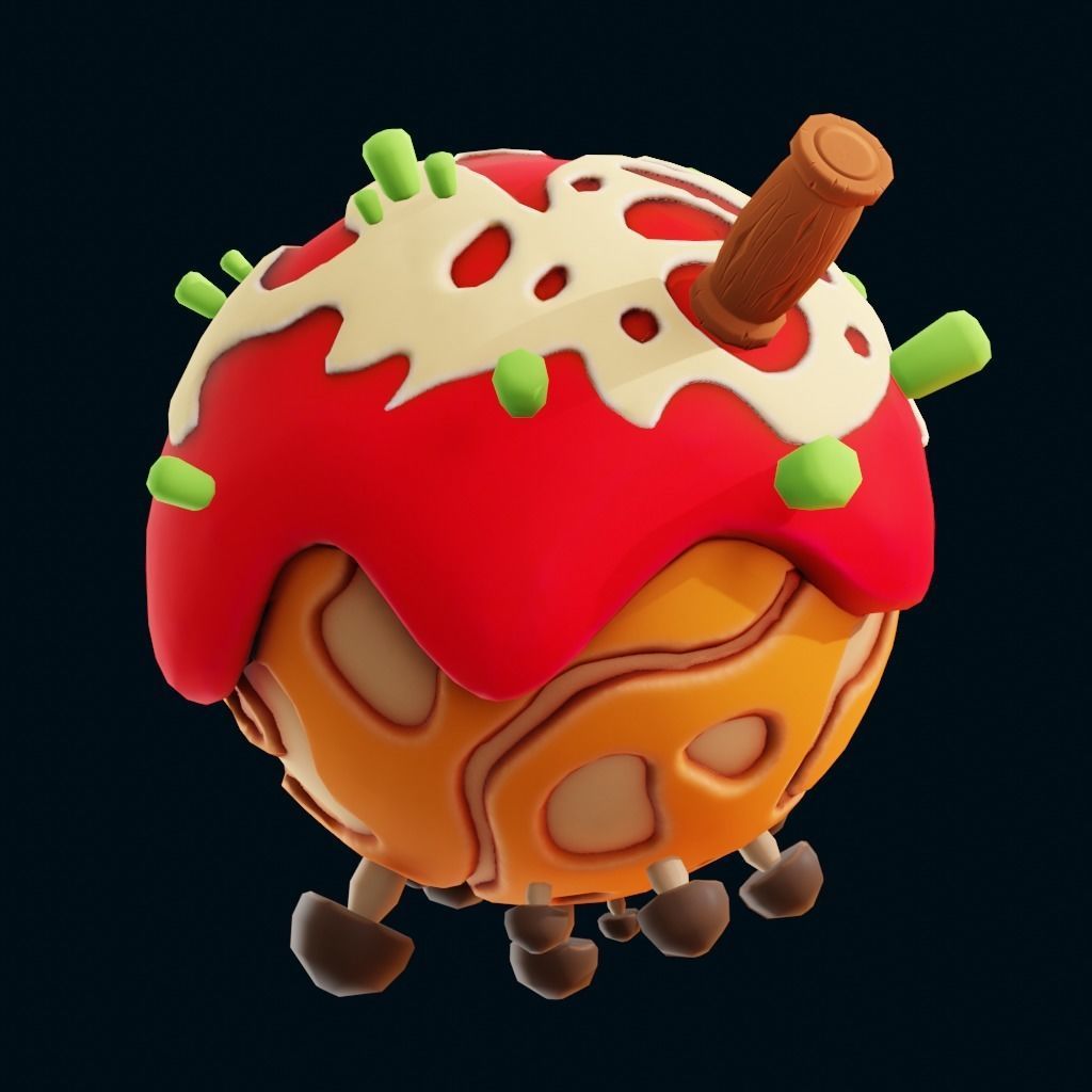 3D model stylized cartoon cookie planet 3d model VR / AR / low-poly ...