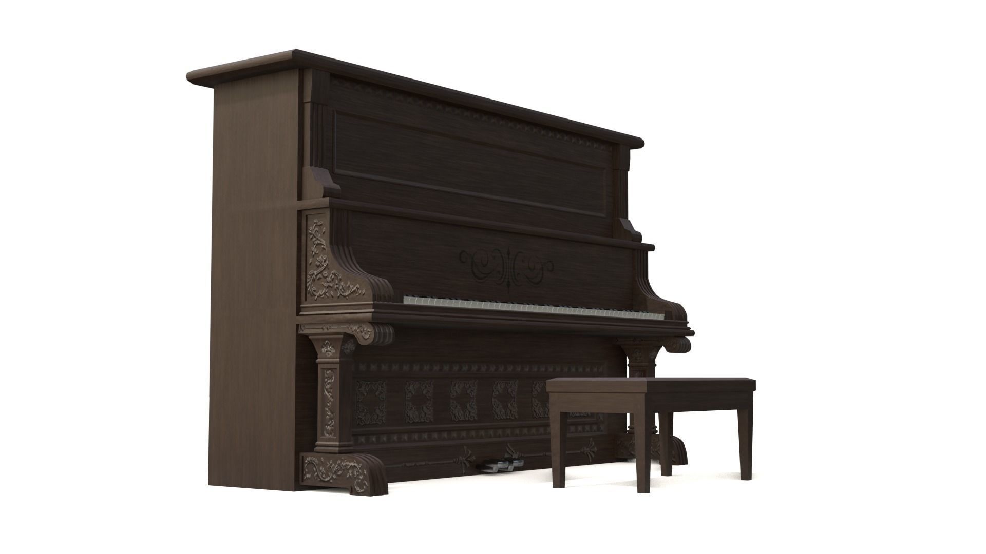 3D model Western Upright Piano VR / AR / low-poly | CGTrader