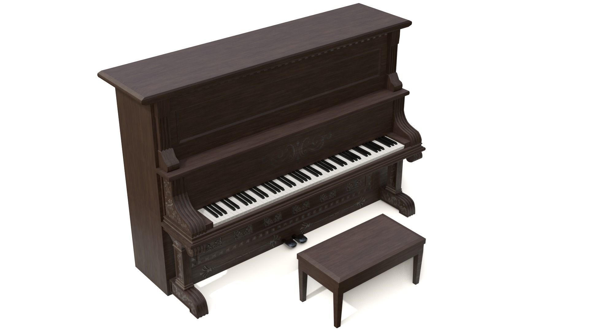 3D model Western Upright Piano VR / AR / low-poly | CGTrader
