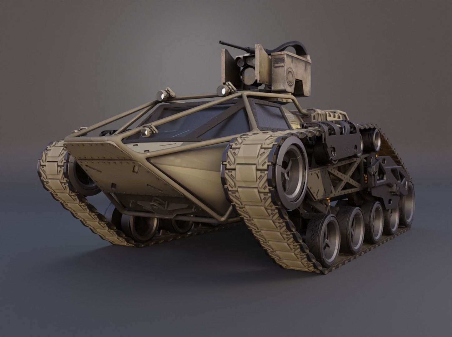 Sci-fi Tank Ripsaw 3D model rigged | CGTrader