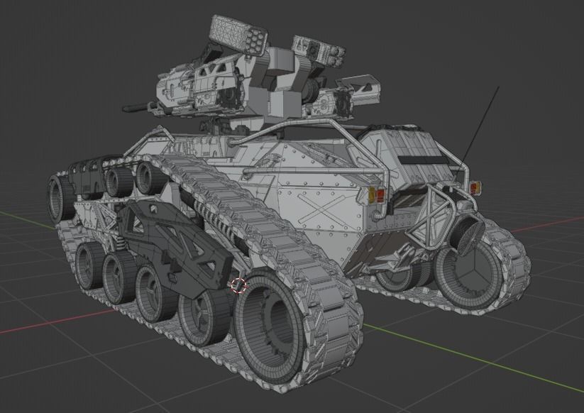 Sci-fi Tank Ripsaw 3D model rigged | CGTrader