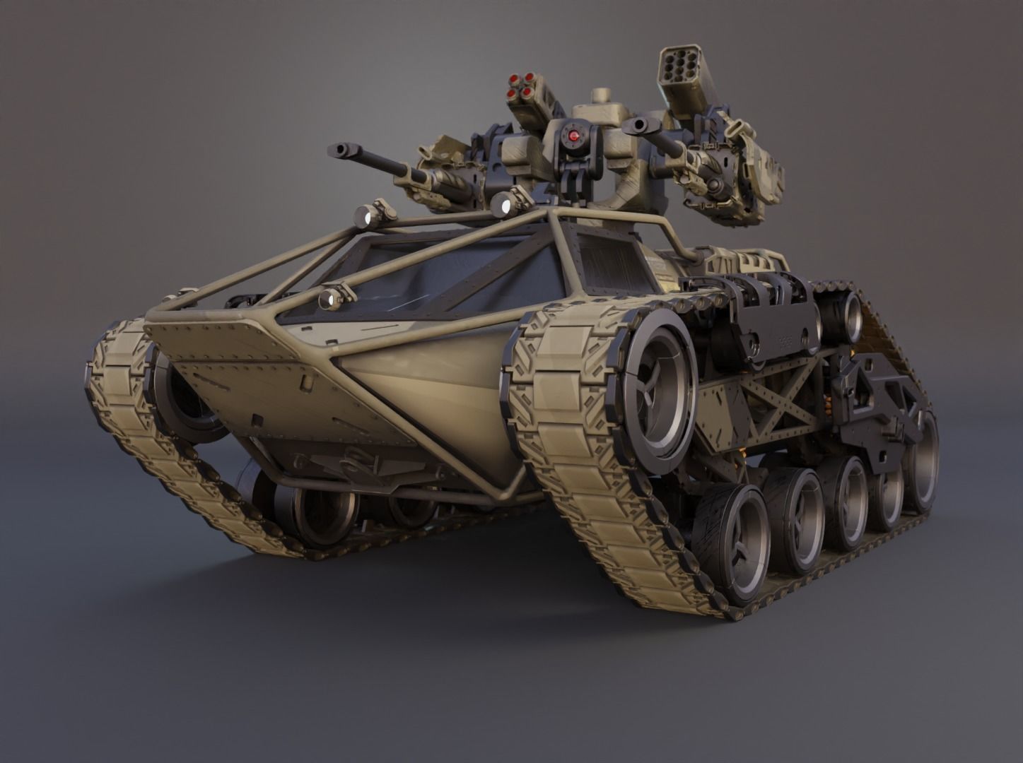 Sci-fi Tank Ripsaw 3D model rigged | CGTrader