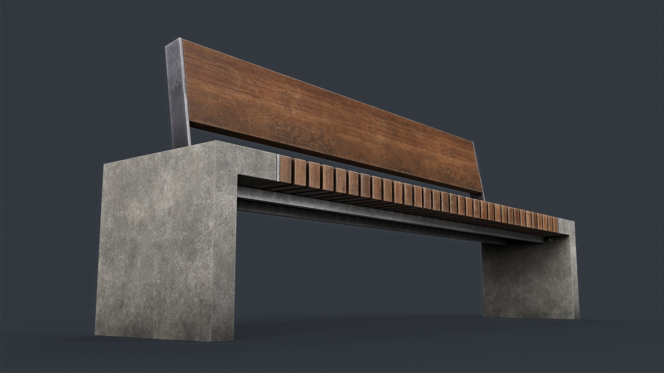 3D model Modern Outdoor Bench 43 PBR Game Ready VR / AR / low-poly ...
