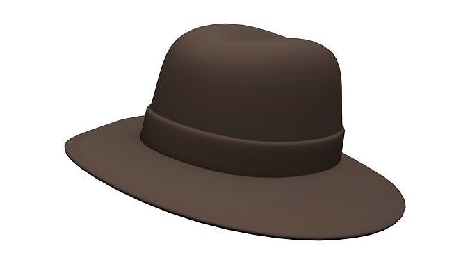3D model Dark Brown Fedora Hat VR / AR / low-poly | CGTrader