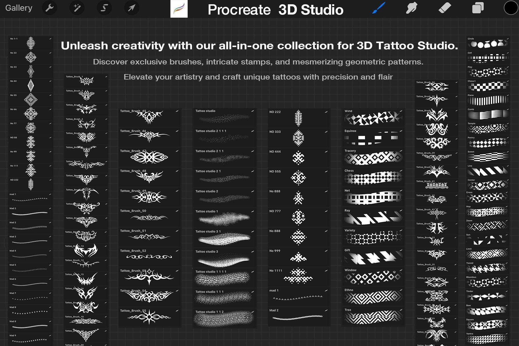3D model Tattoo Studio - Procreate 3d model women and Man VR / AR / low ...
