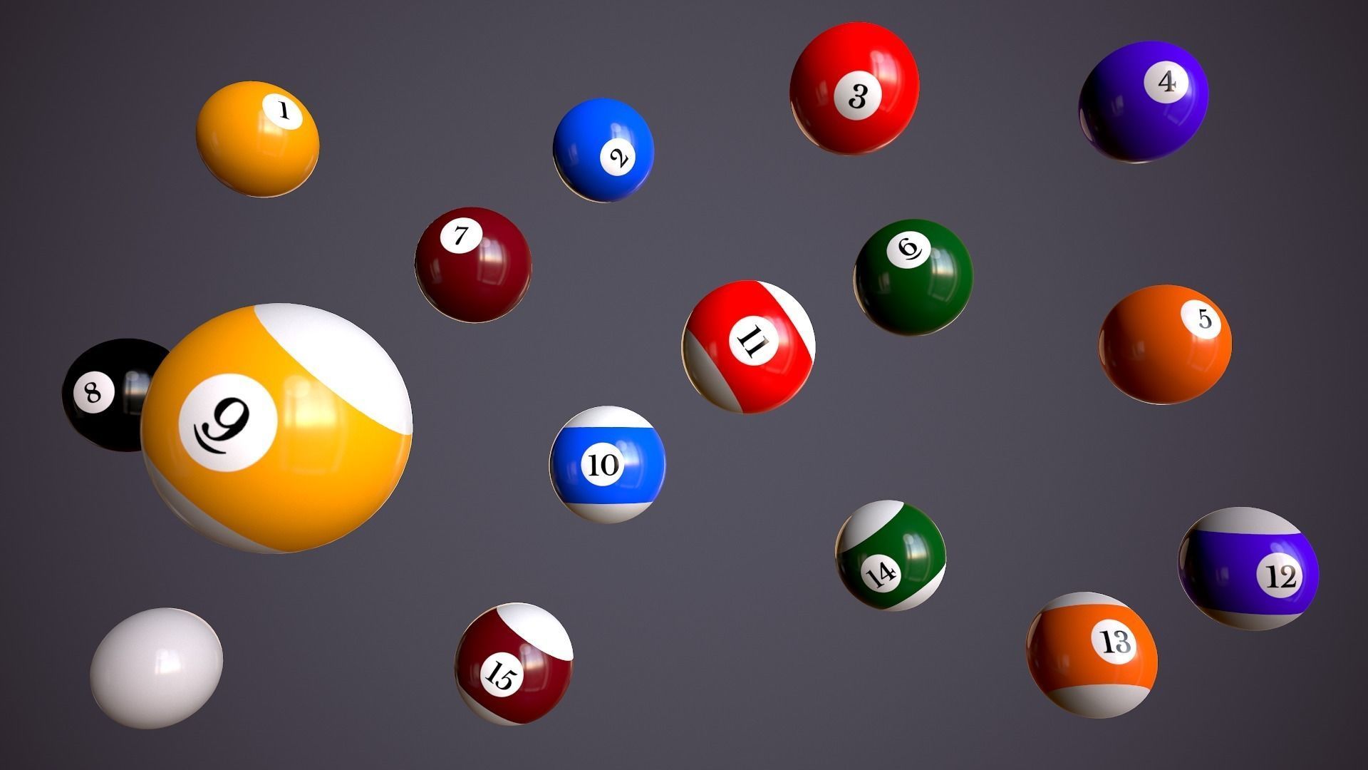 3D model Billiard Balls VR / AR / low-poly | CGTrader