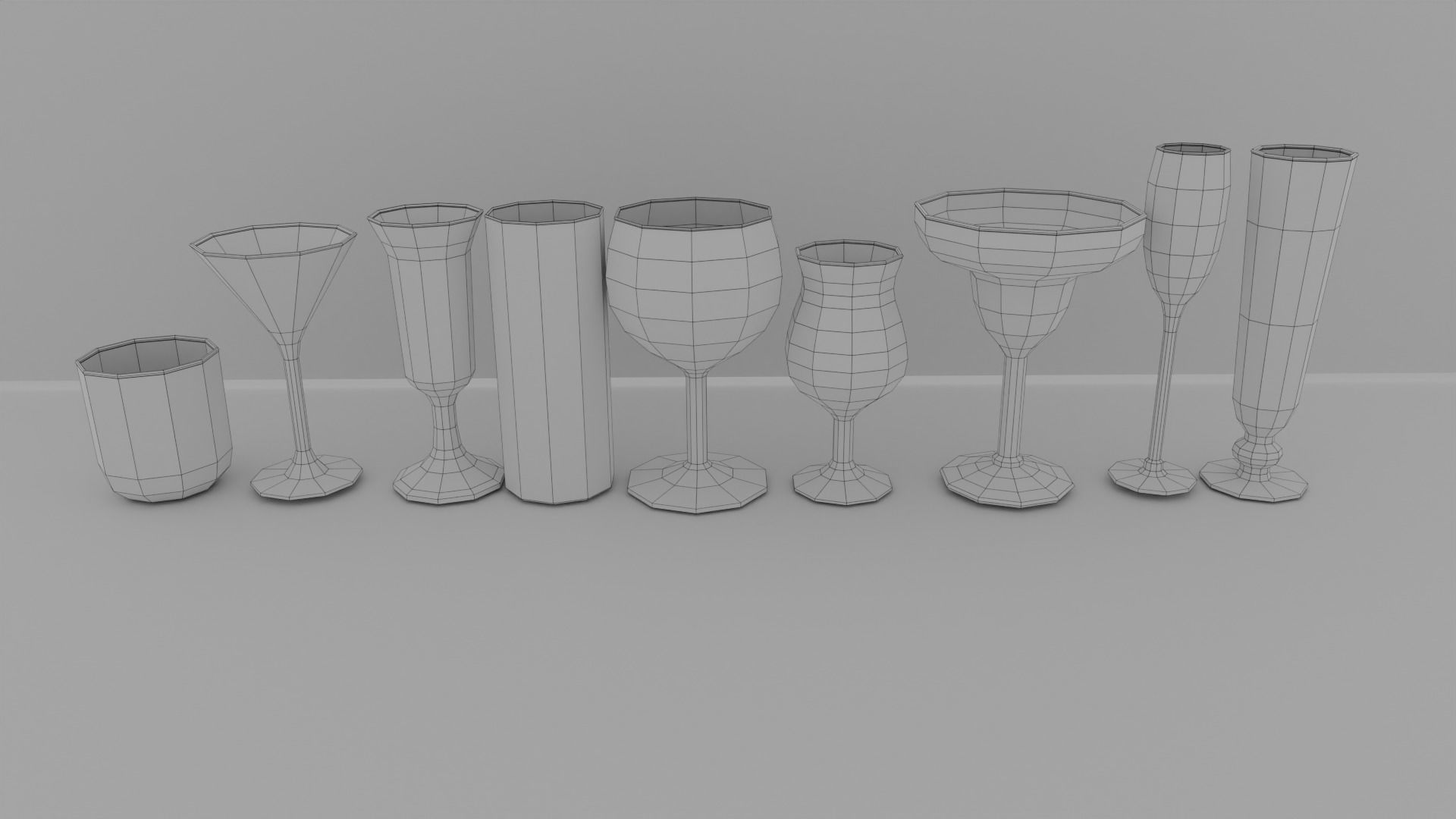 3D model Geometric Glass Colection VR / AR / low-poly | CGTrader