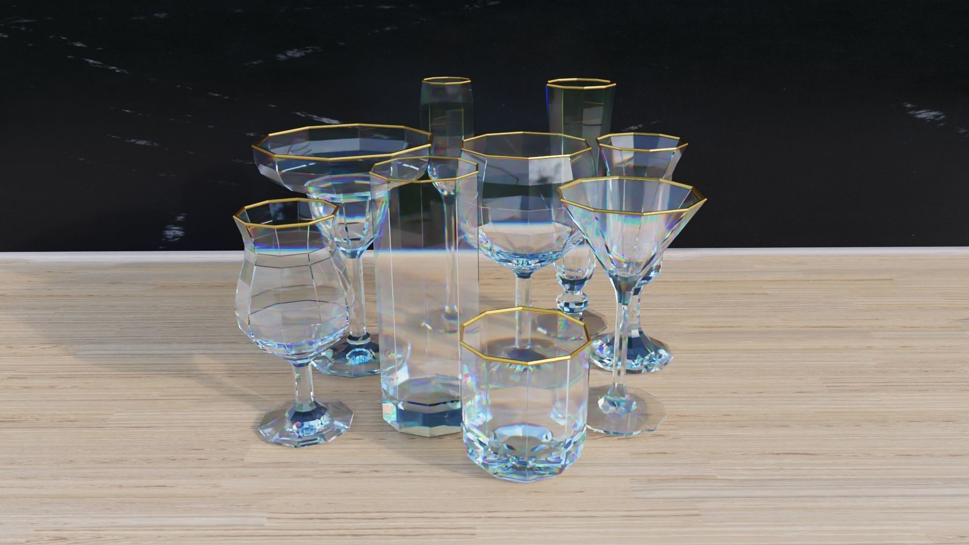 3D model Geometric Glass Colection VR / AR / low-poly | CGTrader