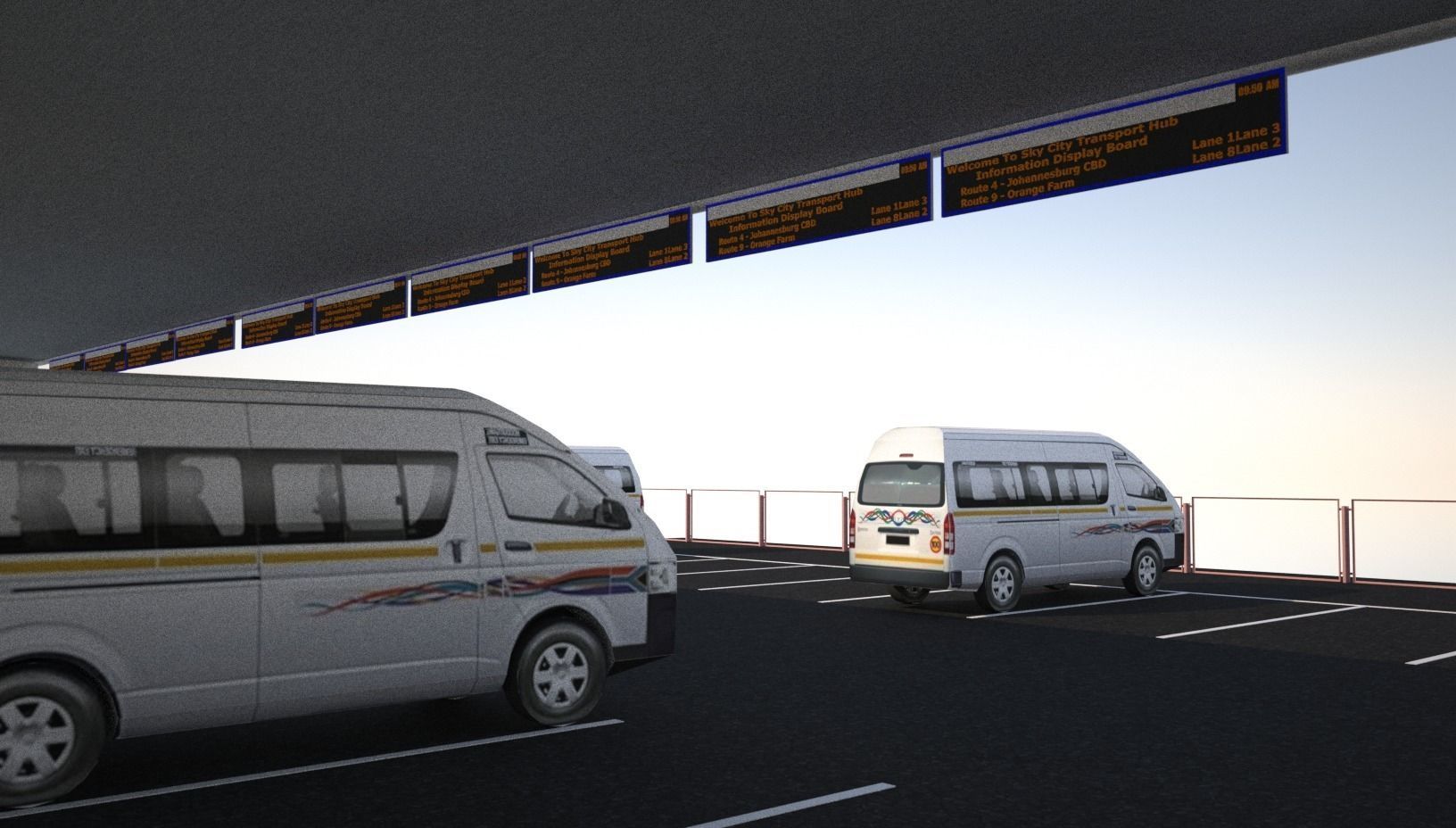 Transport Hub Taxi Rank 3D model 3D printable | CGTrader